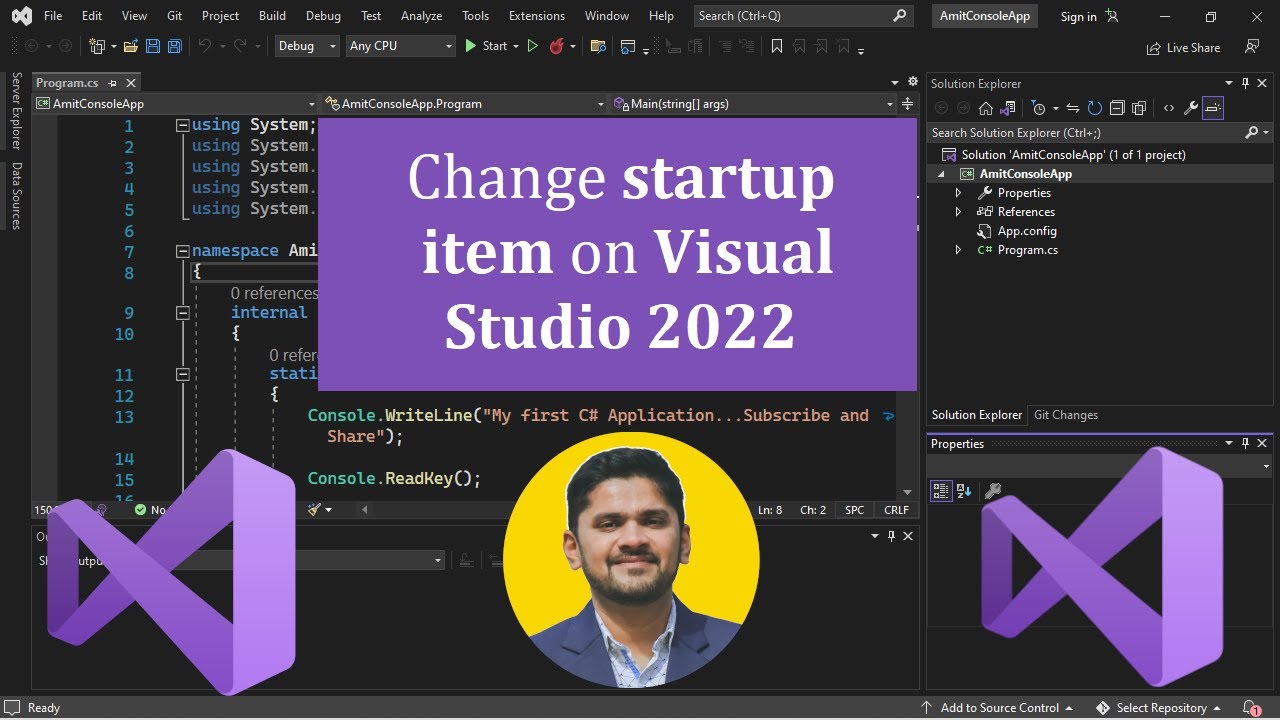 How to Change startup item on Visual Studio 2022 (VIDEO) | infomi.sk